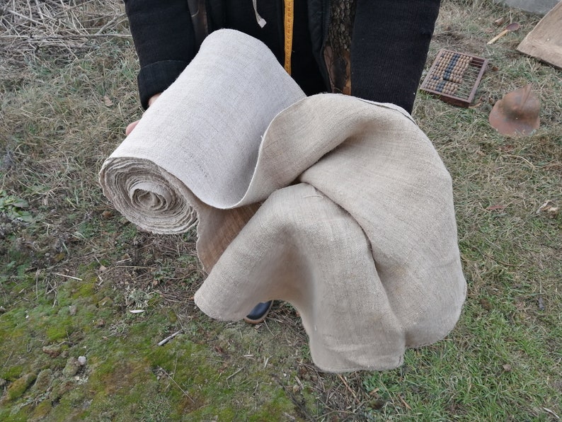 Antique linen by the yard Organic linen roll Natural linen | Etsy