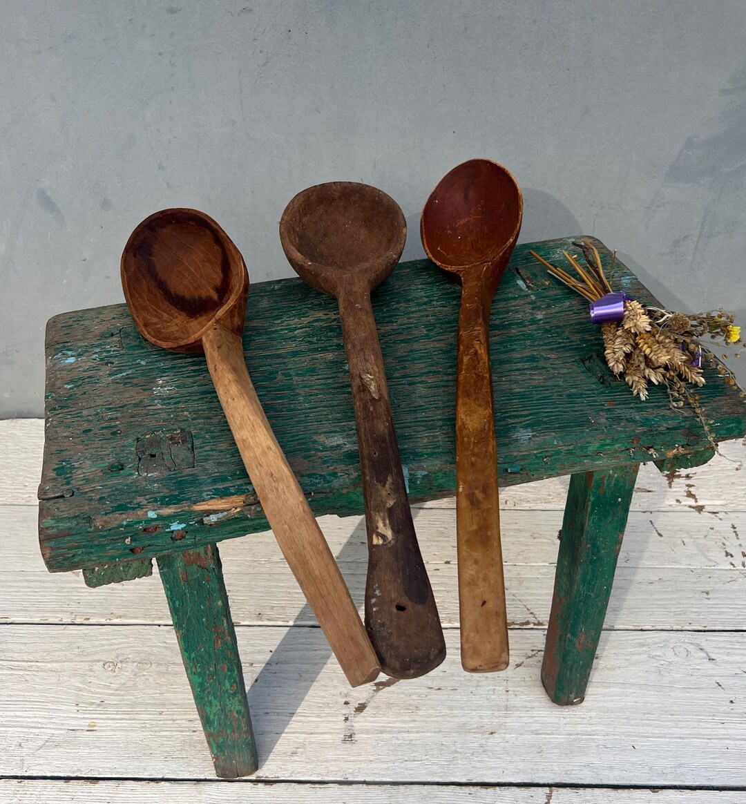 Very Old Wooden Spoon, Handmade Spoon, Rustic Spoon, Unique Spoons ...