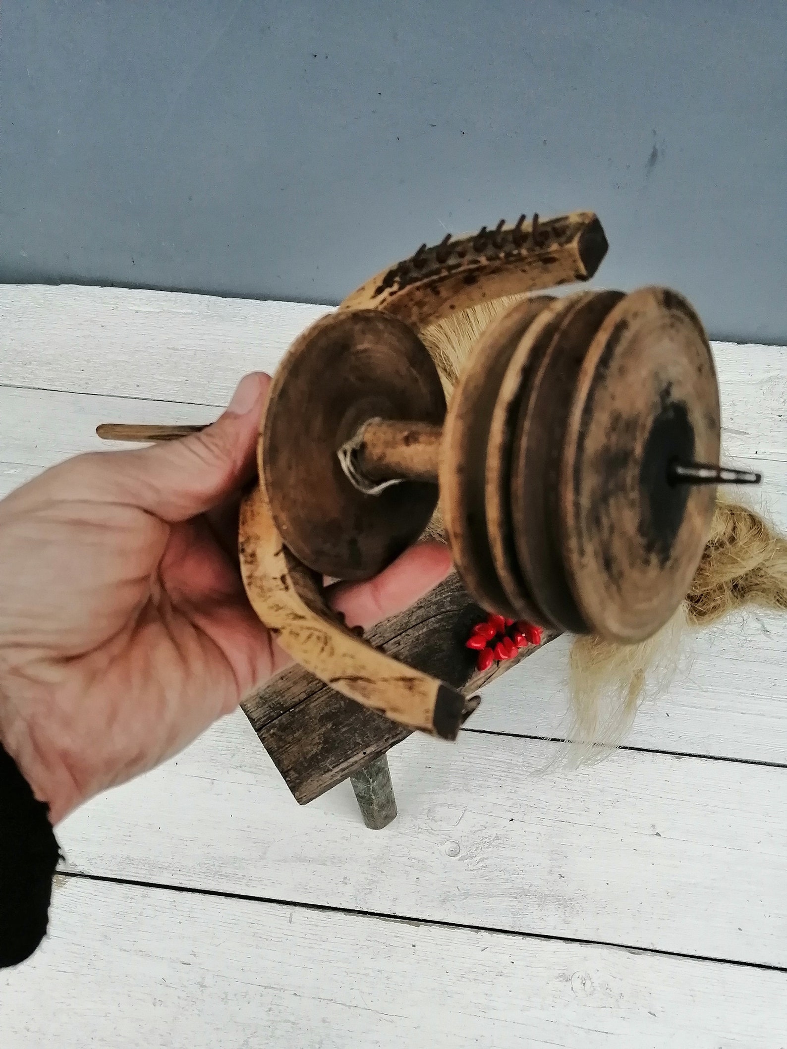 Wooden Spool Vintage Spinning Wheel Antique Wooden Spinning | Etsy