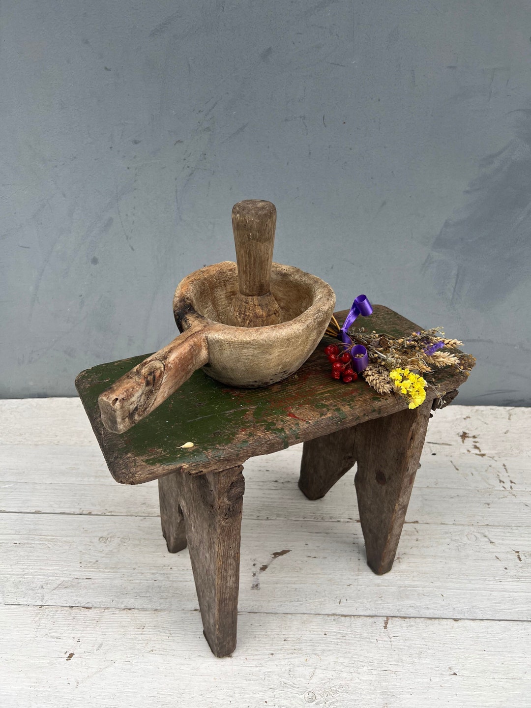 Wooden Mortar, Antique Wooden Bowl, Wooden Utensil, Antique Bucket ...