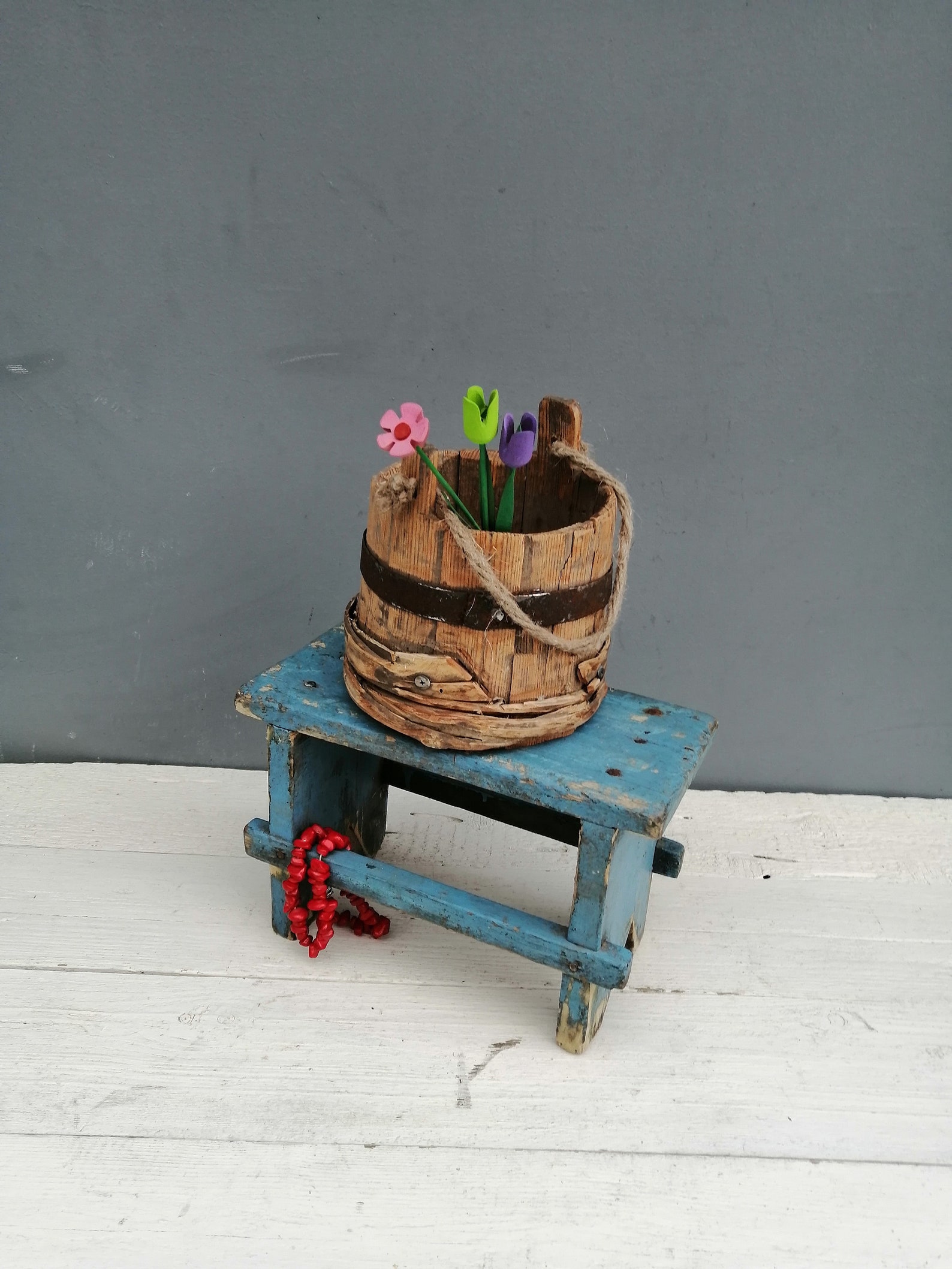 Primitive Wood Farm Bucket Very Antique Rustic Wood Bucket | Etsy