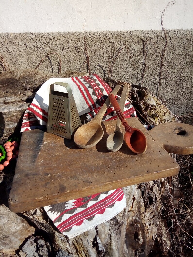 Vintage wooden spoon hand carved spoon wooden spoon rustic | Etsy