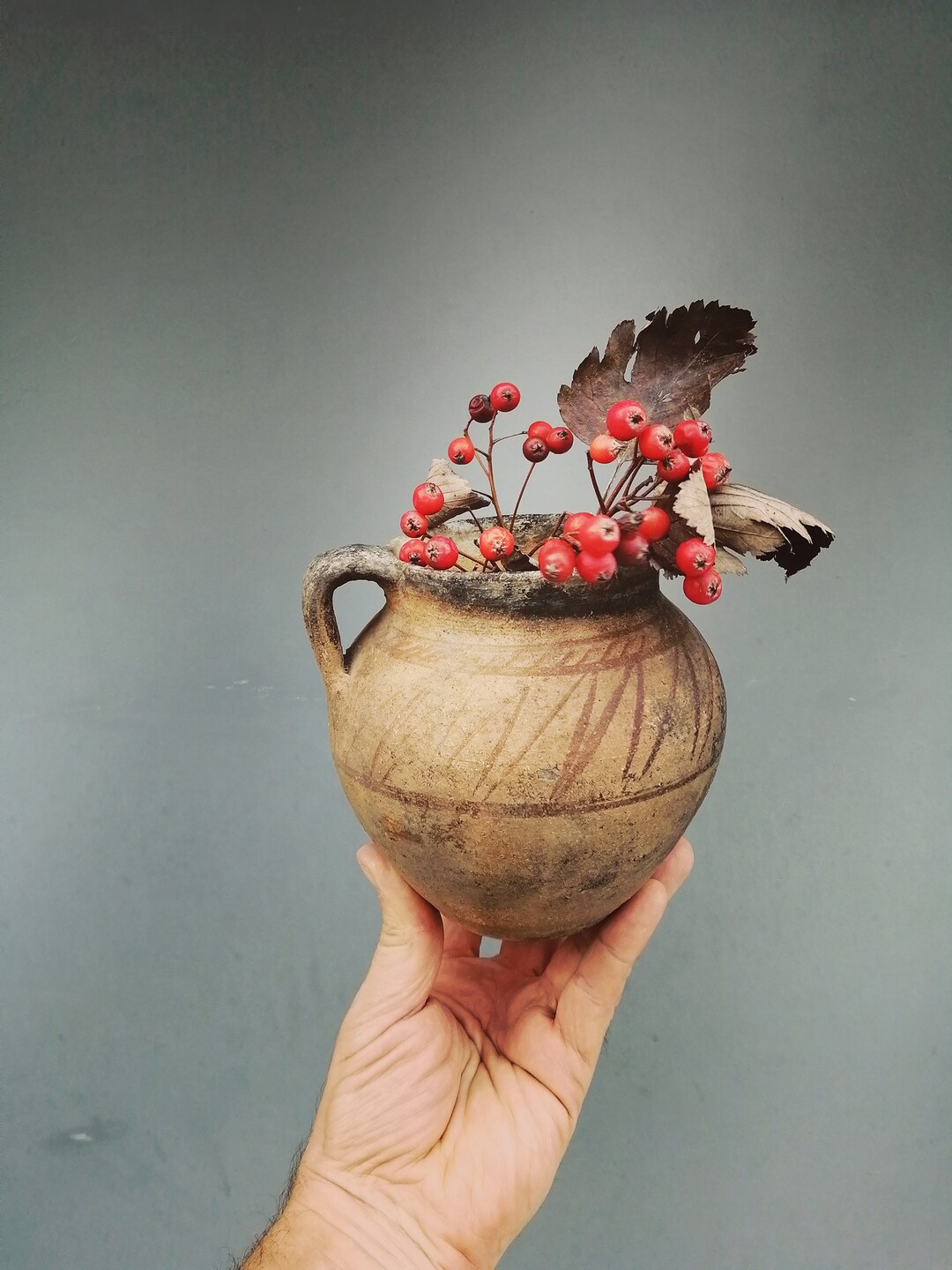 Vintage Clay Pot, Ceramic Vase, Unique Pot, Flower Vase, Eco-clay Decor ...