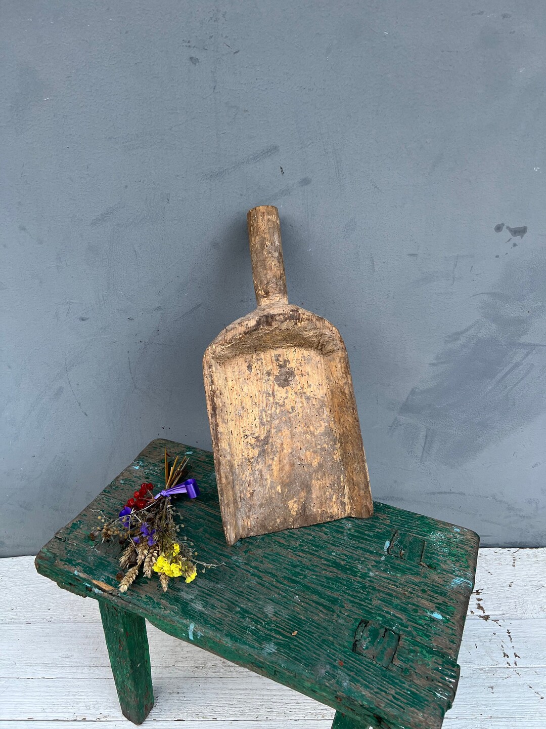 Vintage Large Scoop, Vintage Wooden Scoop, Grain Bucket, Movie Props ...