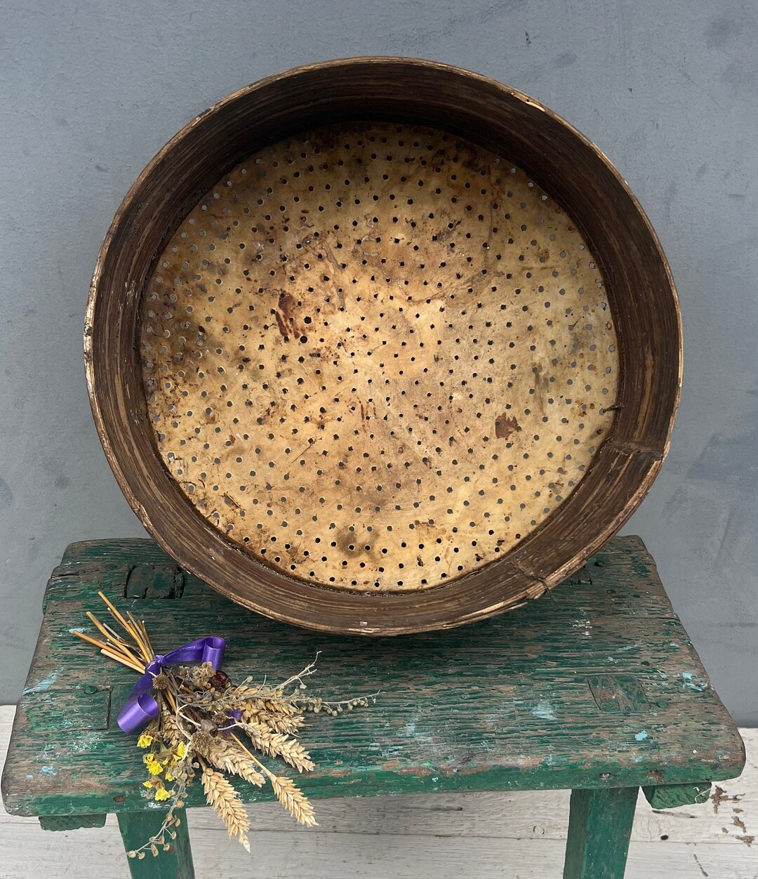Antique Wooden Sieve, Unique Sieve, Farmhouse Decor, Parents Gift ...