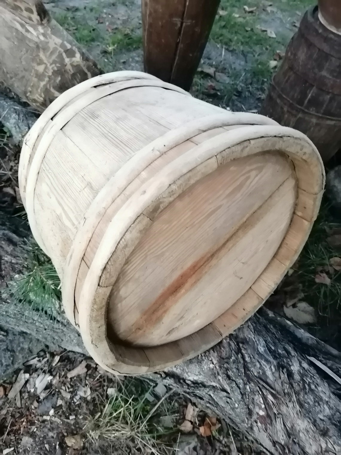 Primitive Wood Farm Barrel Rustic Barrel Vintage Barrel | Etsy