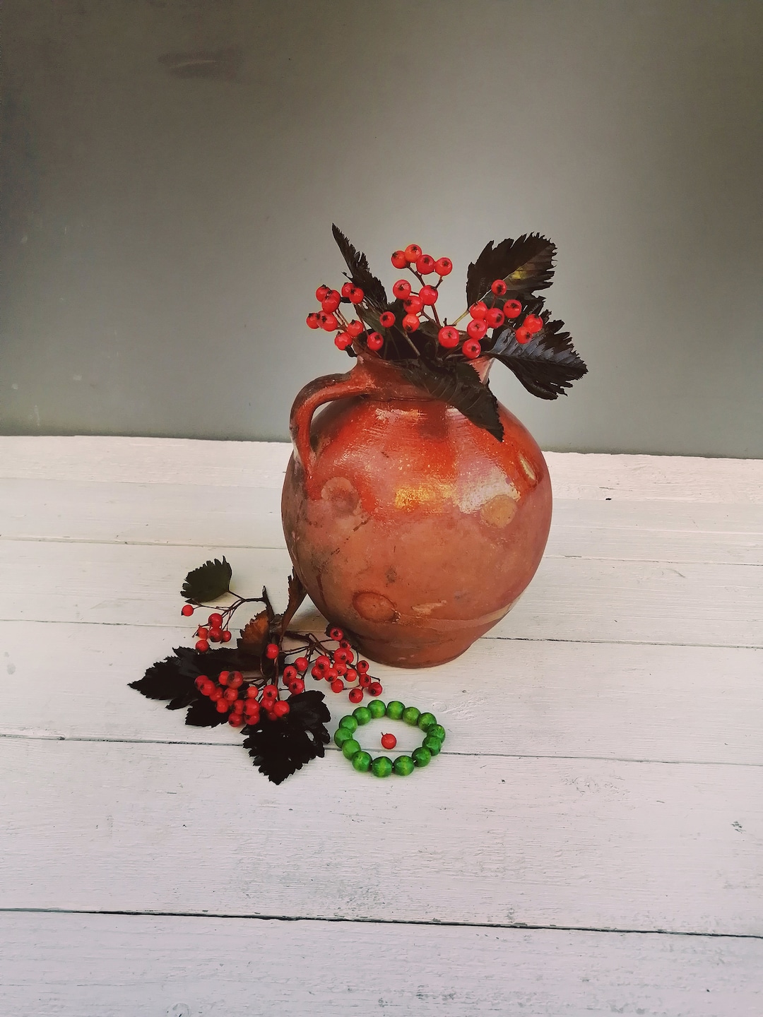Vintage Clay Jug, Rustic Milk Jug, Traditional Small Ceramic Jug ...