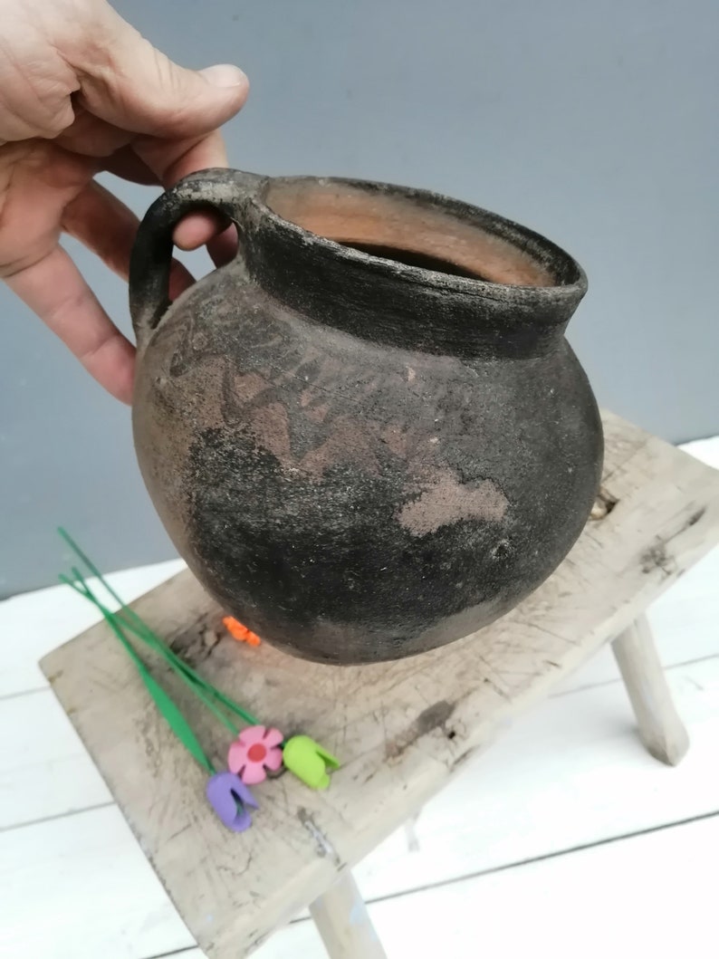 Vintage Clay Pot Ceramic Vase Unique Pot Flower Vase | Etsy