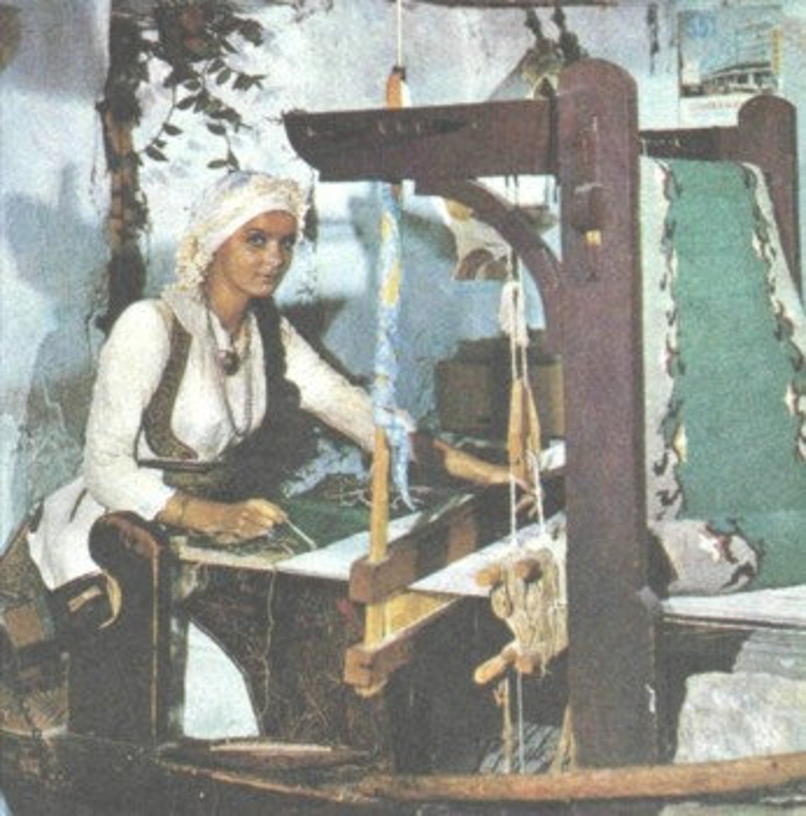 Some Details of an Old Spinning Wheel, Shuttle for a Loom, Folk Art ...