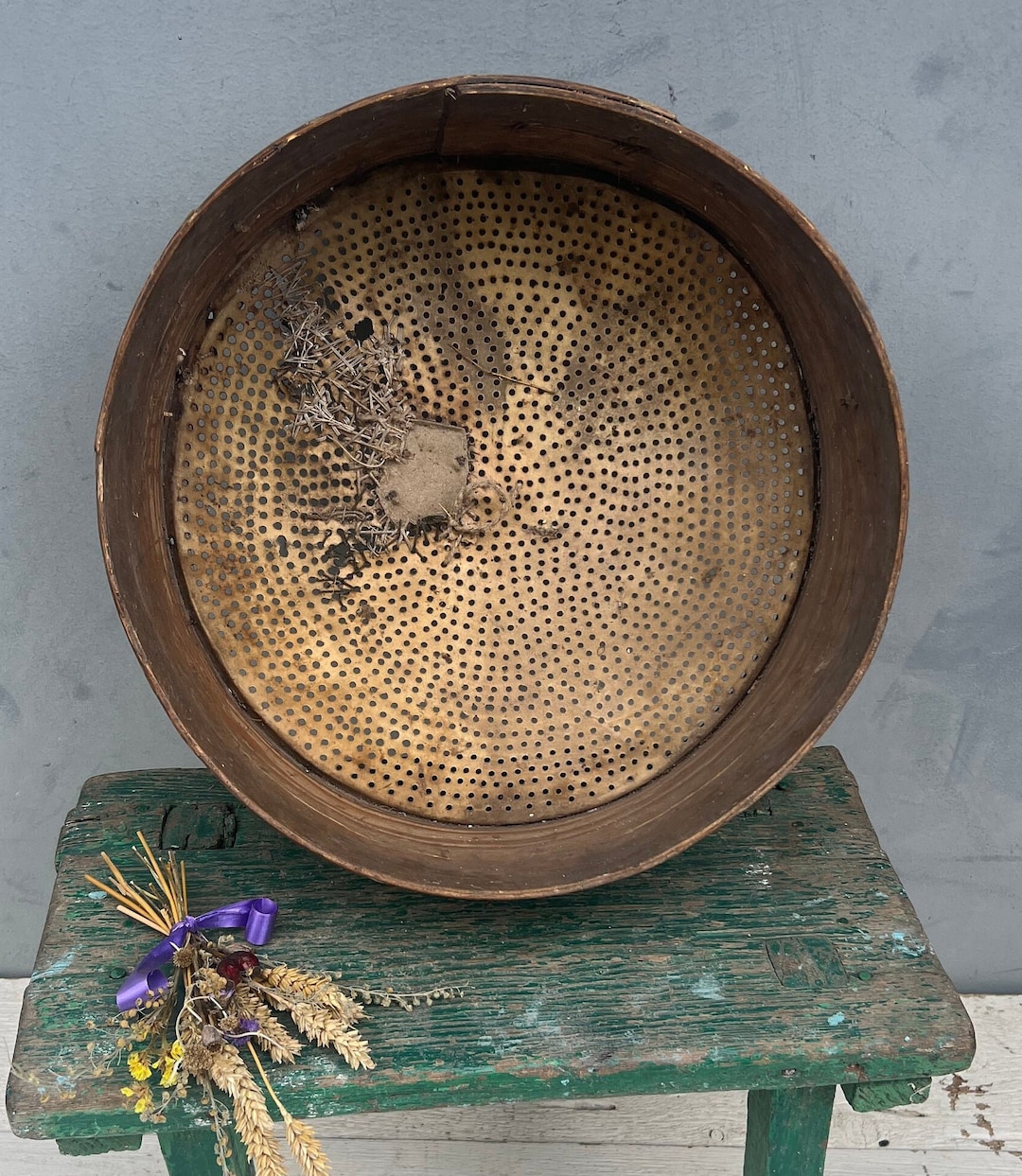 Antique Wooden Sieve, Unique Sieve, Farmhouse Decor, Parents Gift ...