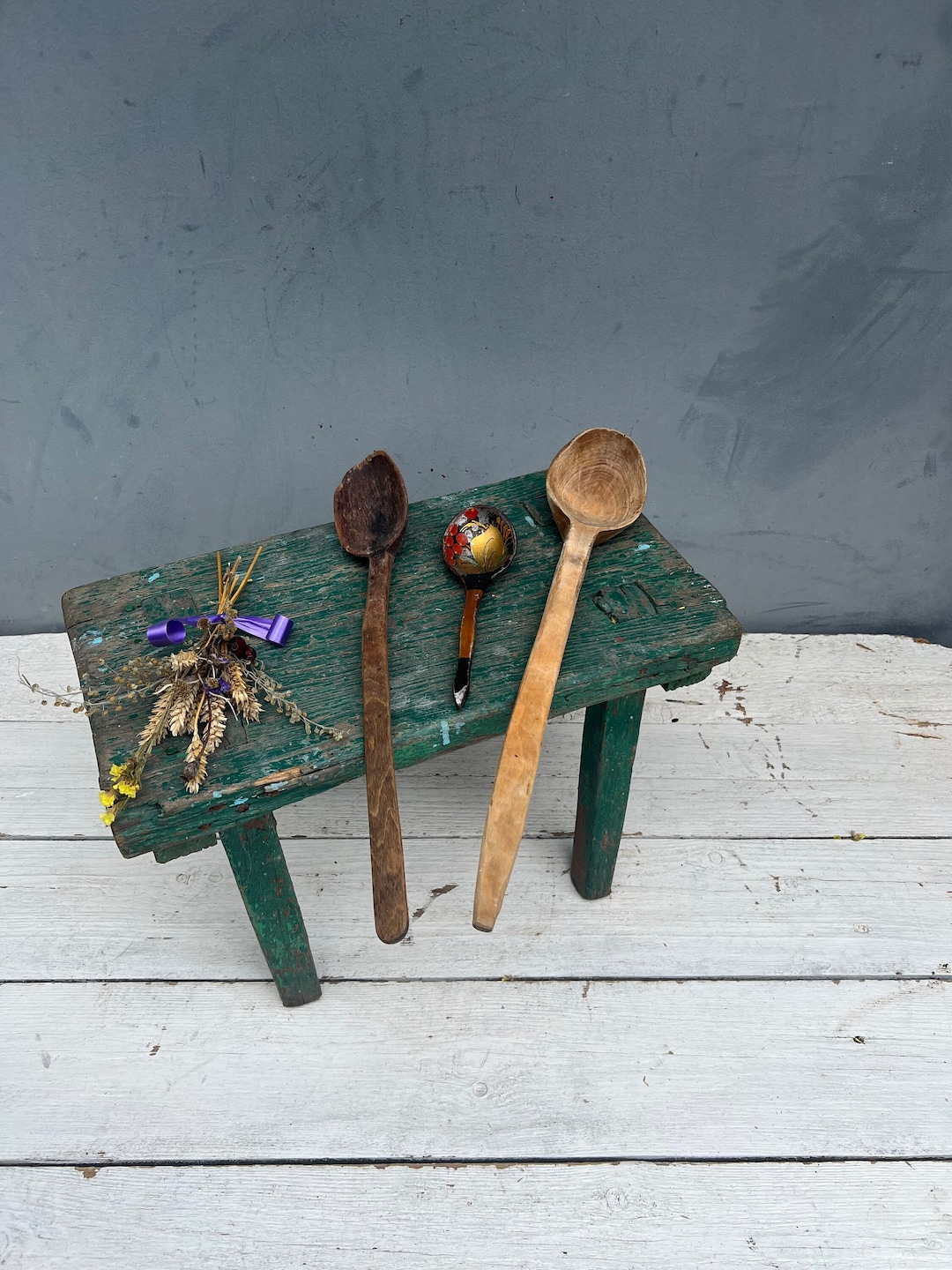 Antique Handmade Wooden Spoons, Rustic Primitive Decor - Etsy