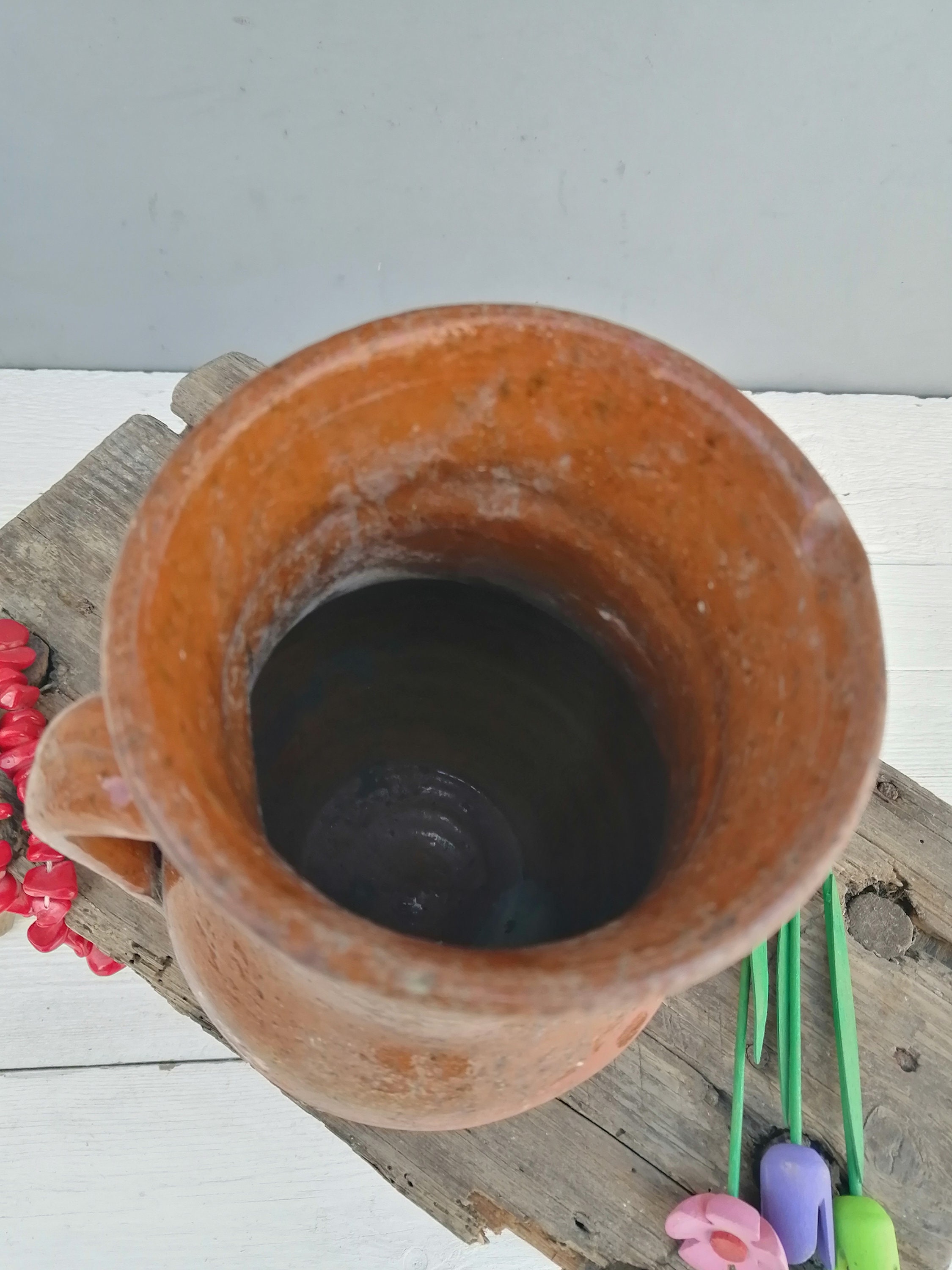 Very Old Clay Jar Ceramic Jug Vintage Clay Jug Flower Vase - Etsy