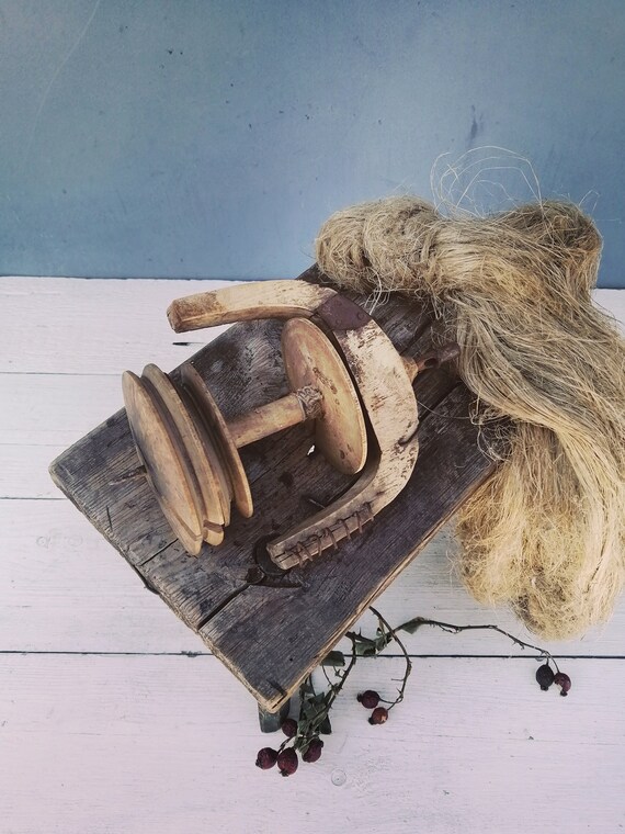 Wooden Spool Vintage Spinning Wheel Antique Wooden Spinning | Etsy