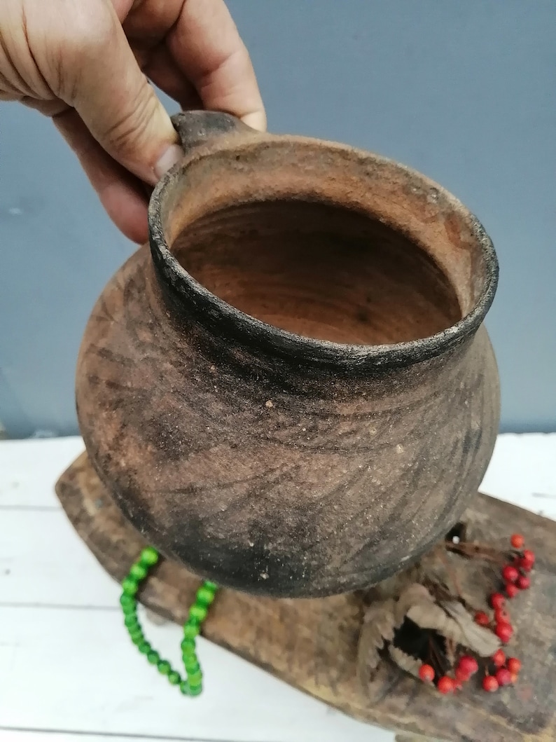 Vintage Clay Pot Ceramic Vase Unique Pot Flower Vase | Etsy