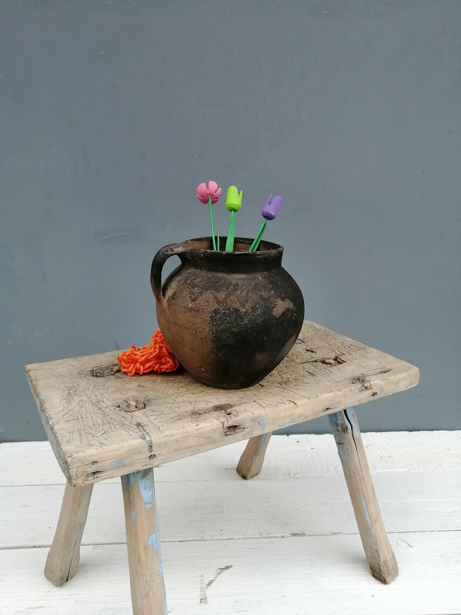 Vintage Clay Pot Ceramic Vase Unique Pot Flower Vase | Etsy