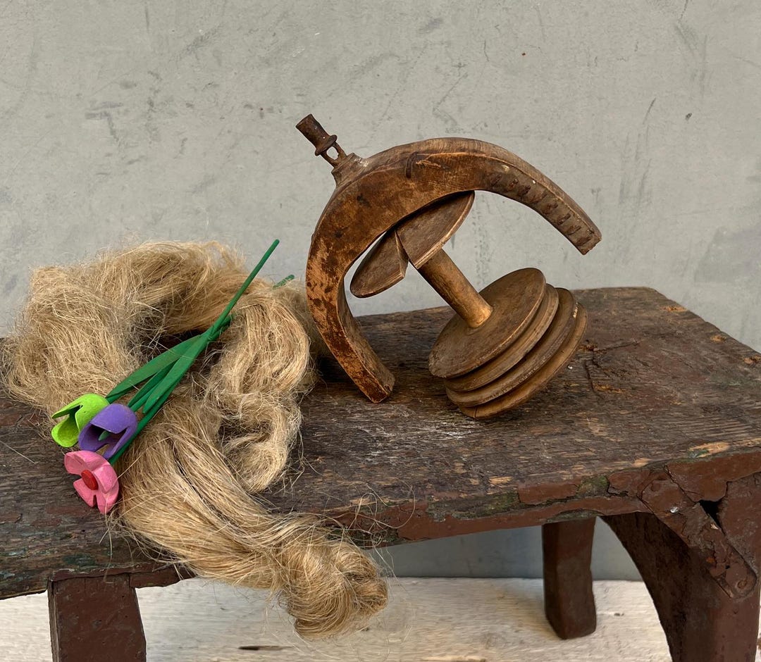 Vintage Wooden Spinning Wheel Spool, Primitive Rural Decor - Etsy