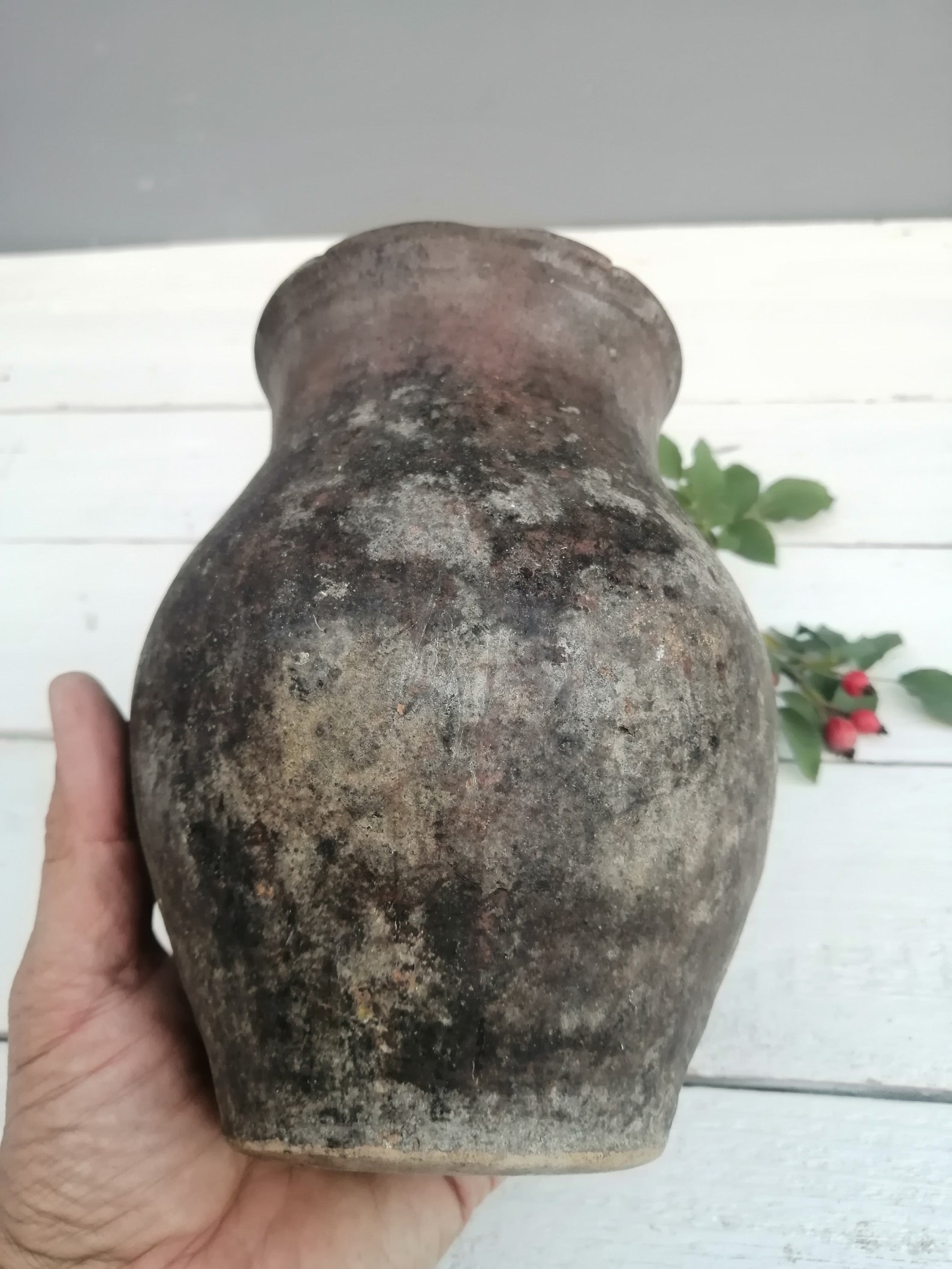 Ceramic Pitcher Vintage Clay Jug A Vase for Flowers - Etsy