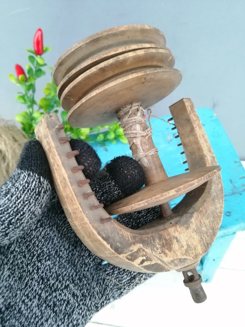 Wooden Spool Vintage Spinning Wheel Antique Wooden Spinning - Etsy