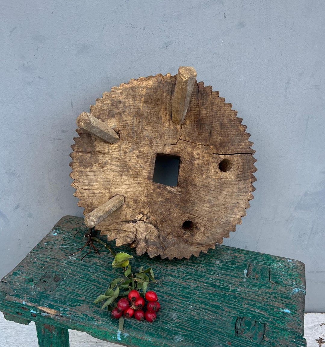 Handmade Wooden Gear Wheel, Farmhouse Wall Decor (14.5x5 Inches) - Etsy