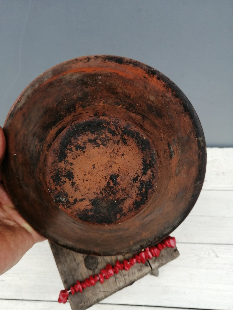 Antique Clay Plate, Rustic Ukrainian Pottery, Primitive Decor - Etsy