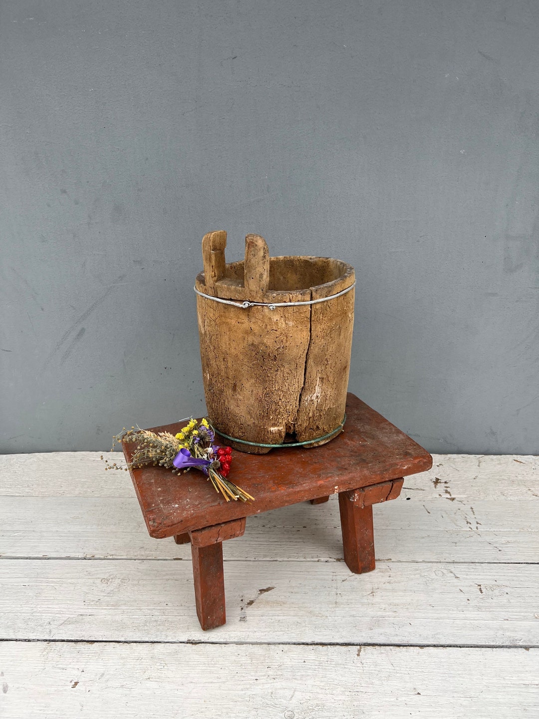 Primitive Wooden Farm Barrel, Rustic Barrel, Vintage Barrel, Unique ...