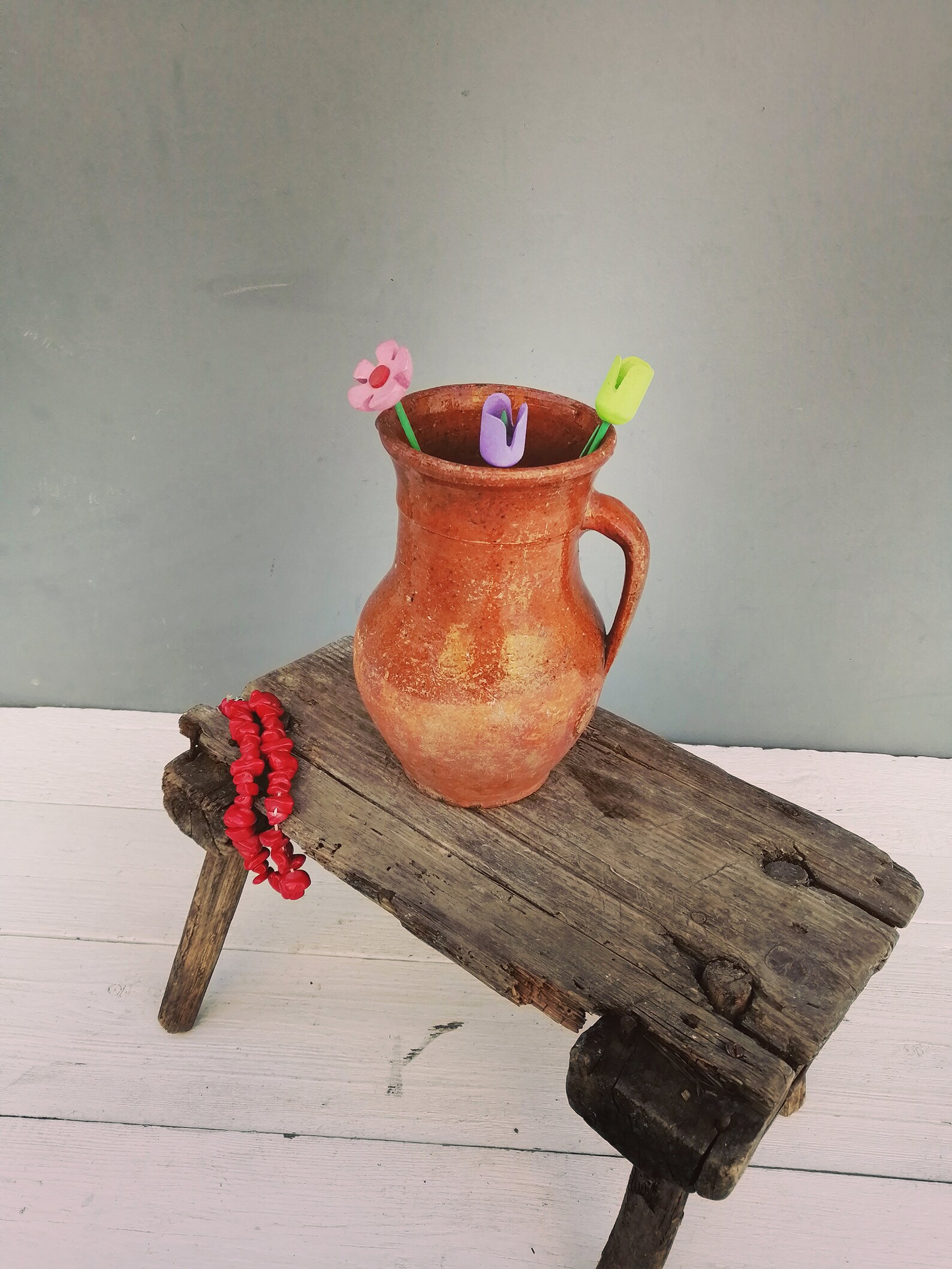 Very Old Clay Jar Ceramic Jug Vintage Clay Jug Flower Vase - Etsy