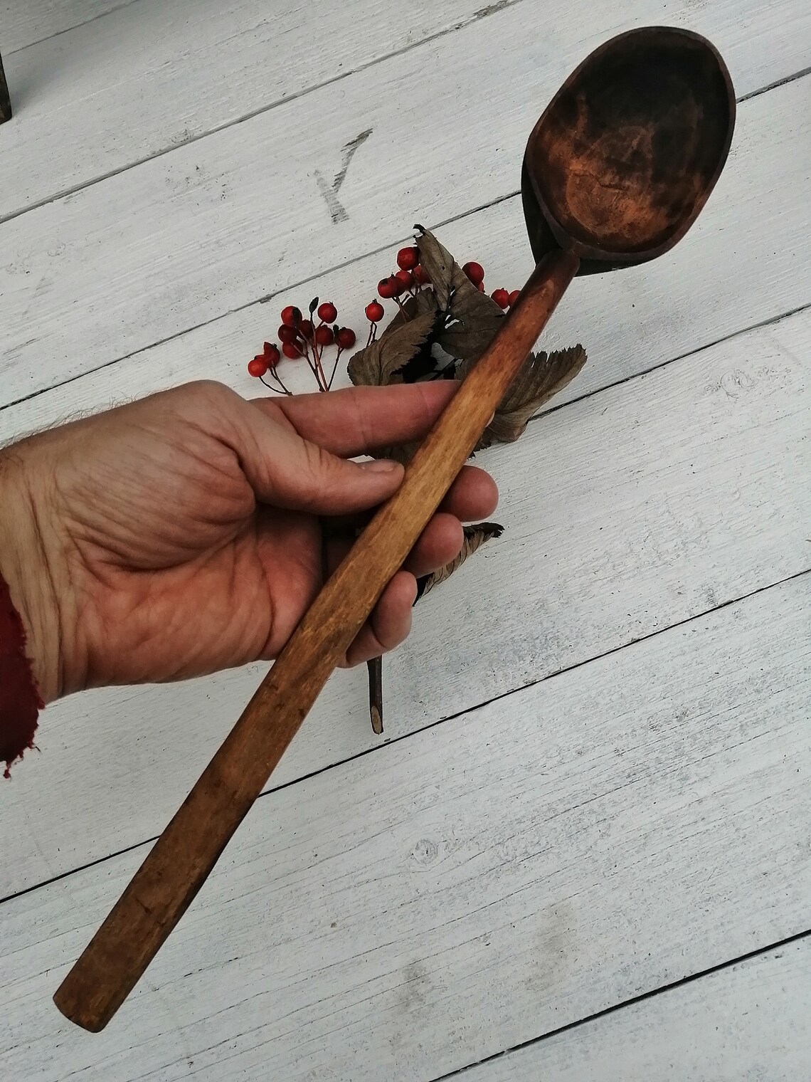 Antique Wooden Spoon Handmade Spoon Wooden Spoon Village - Etsy