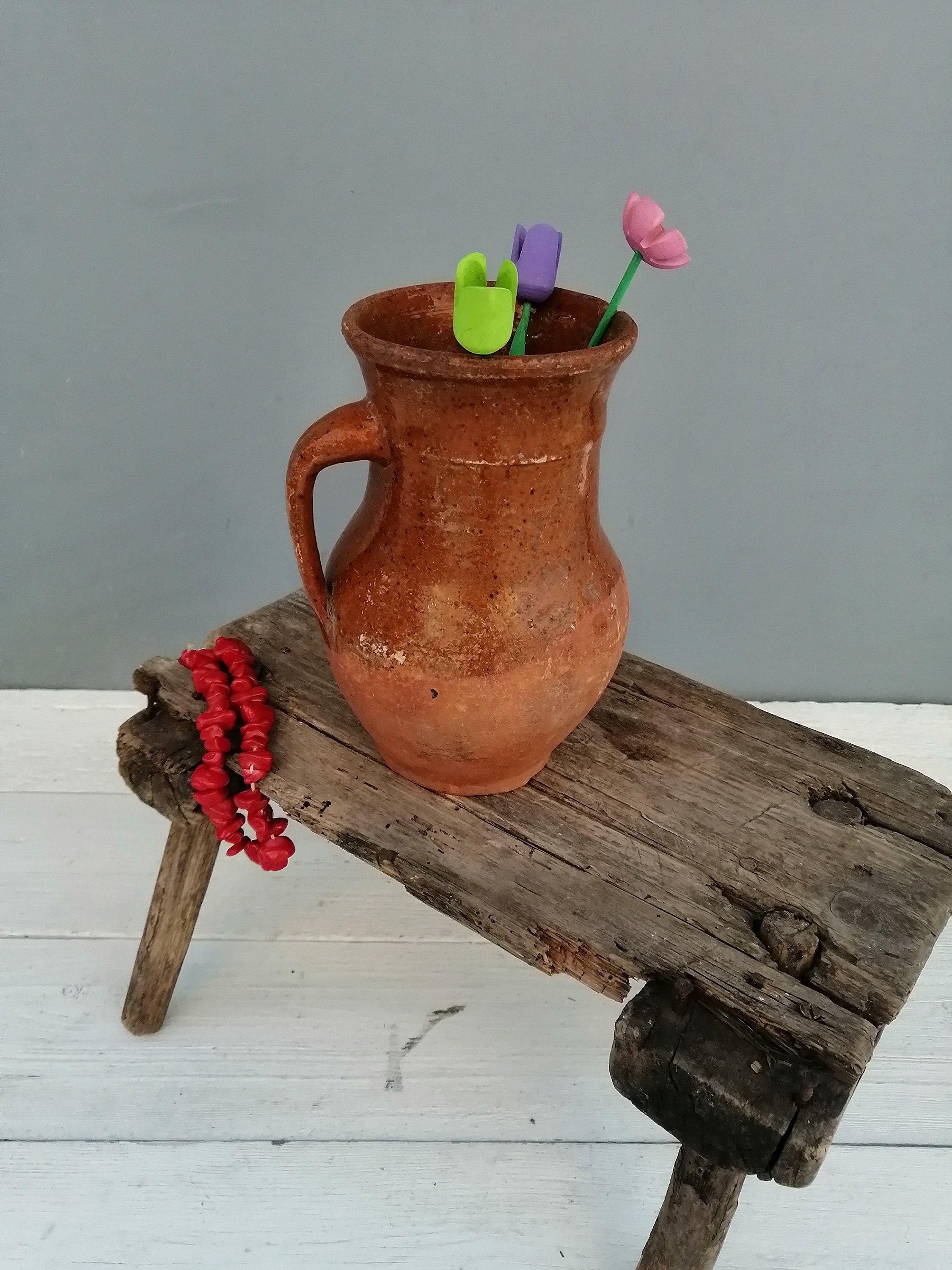 Very Old Clay Jar Ceramic Jug Vintage Clay Jug Flower Vase - Etsy