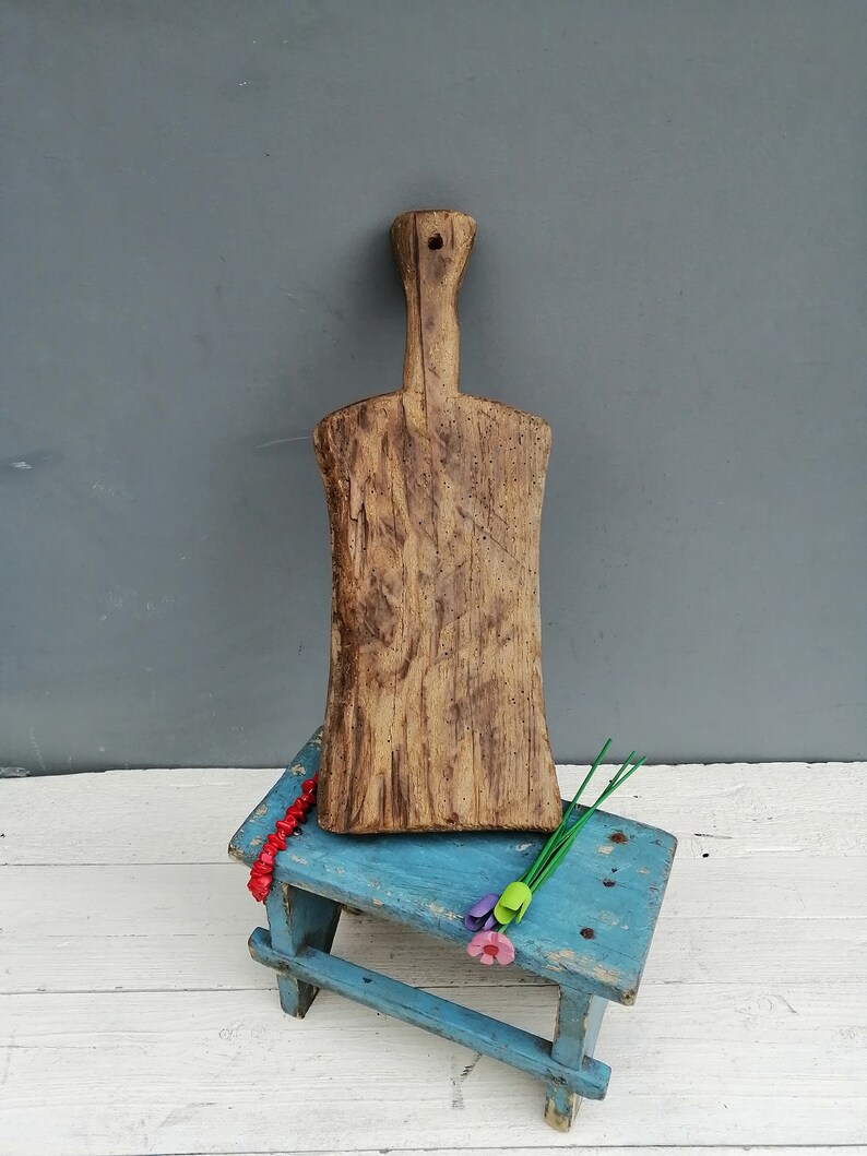 Antique Rustic Cutting Board With Food Chopper, Bread Board, Cutting ...