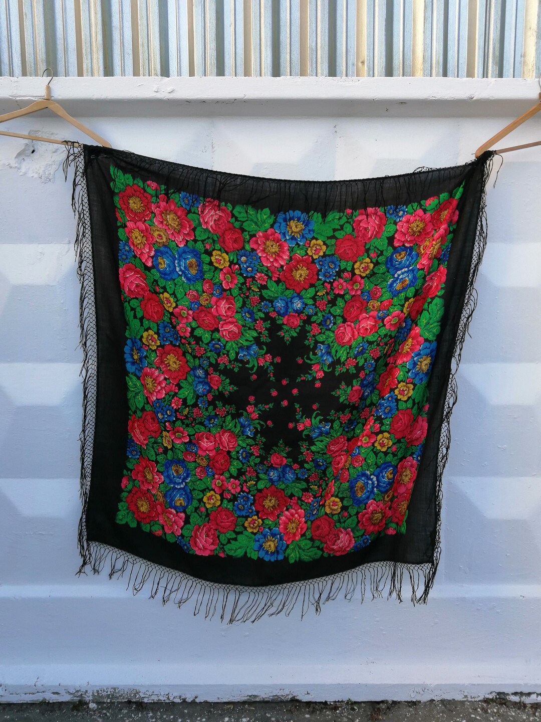 Vintage Scarf, Ukrainian Floral Scarf, Gift From Ukraine, Floral Scarf ...