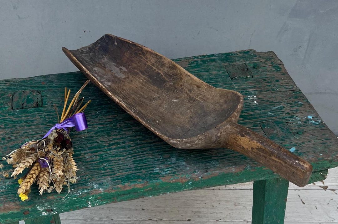 Vintage Large Scoop, Vintage Wooden Scoop, Grain Bucket, Movie Props ...