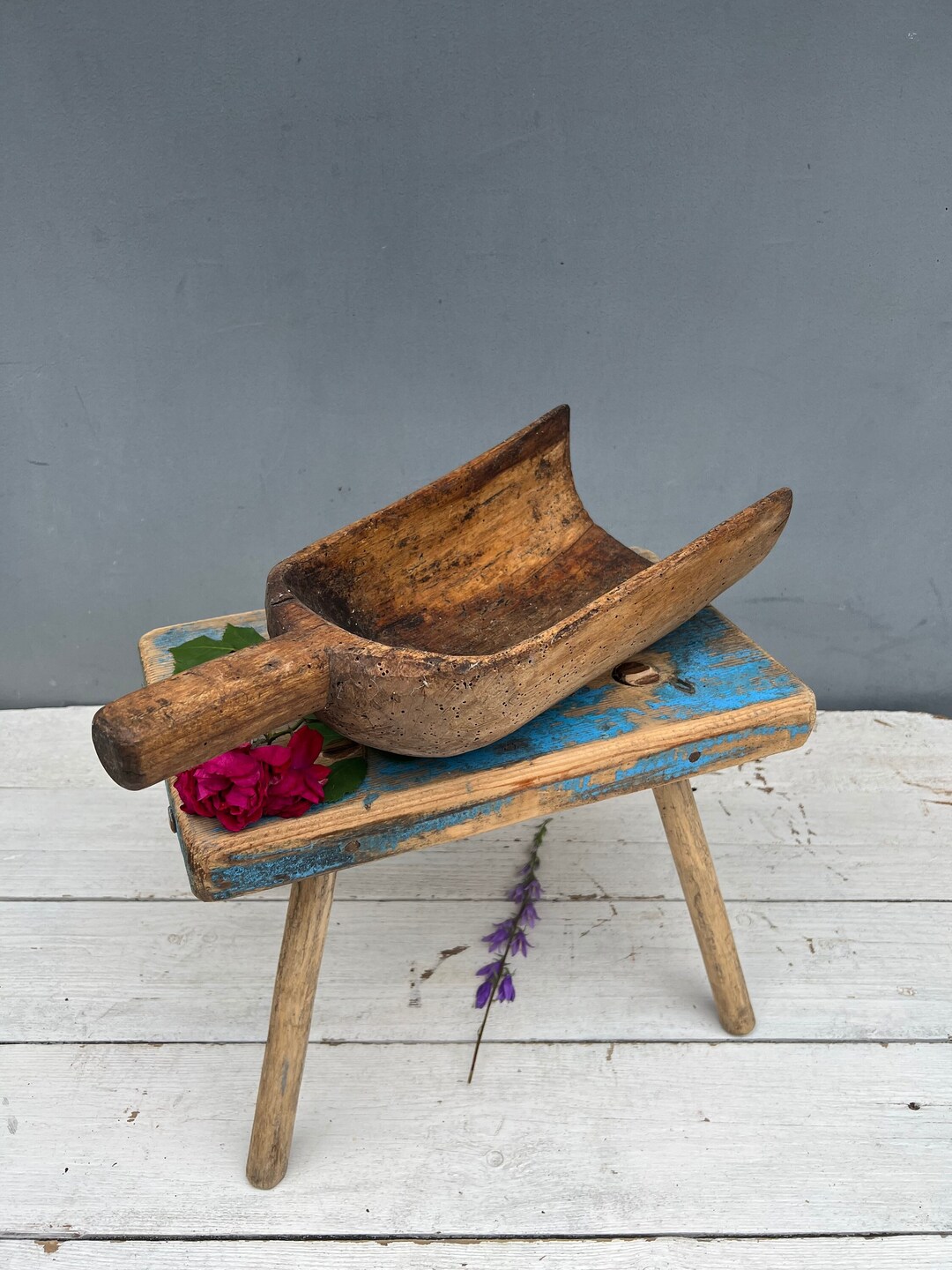 Vintage Large Scoop, Vintage Wooden Scoop, Grain Bucket, Movie Props ...