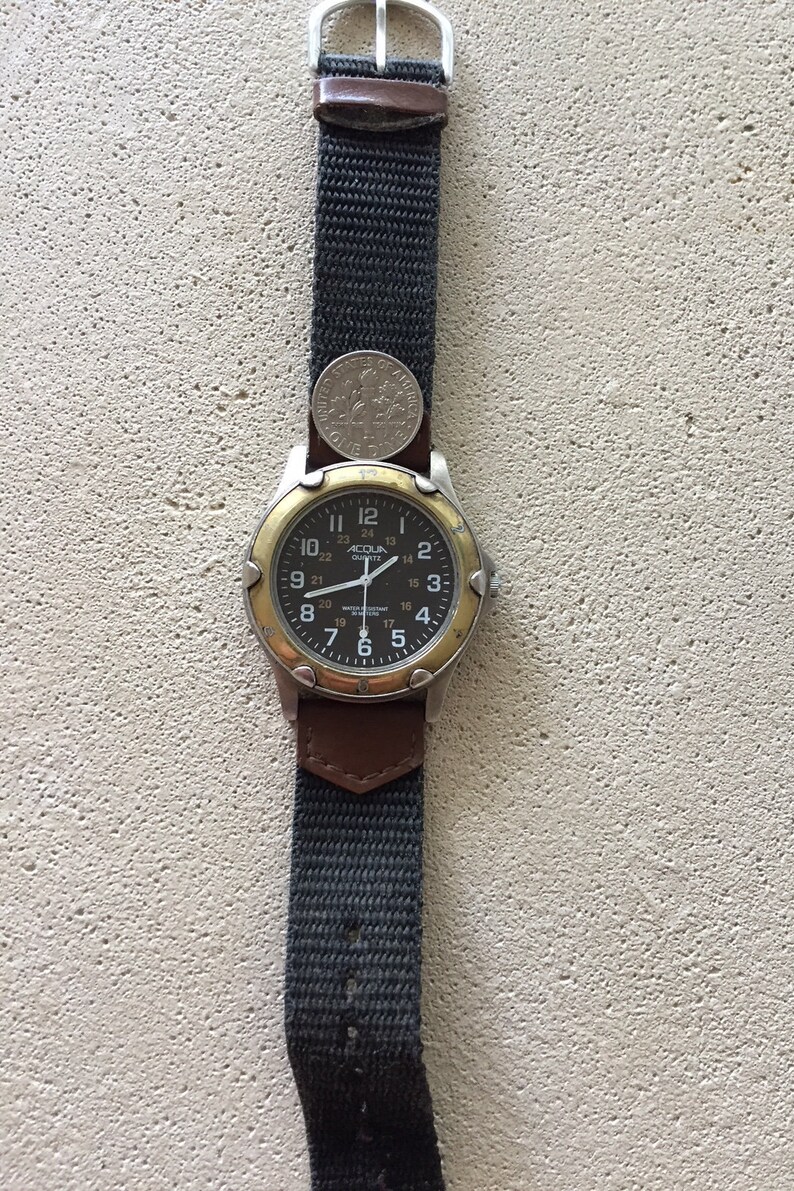 Vintage ACQUA by TIMEX Mens Qtz Watch W/R30M Stainless - Etsy