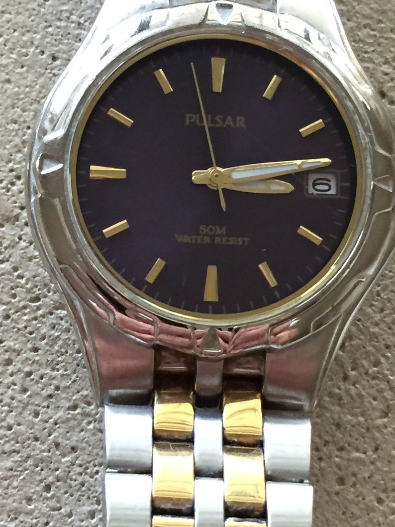 Pulsar by Seiko Mens 2-tone W/date Japan Quartz Watch W/r 50m - Etsy