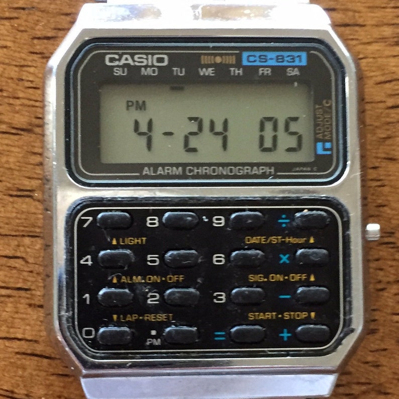 Vintage Casio Mens Rare LCD Alarm Chronograph CS-831 Japan 231 - Etsy