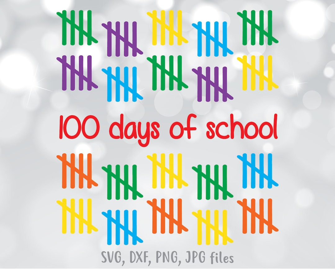 100 Tally Marks SVG 100th Day of School SVG 100 Days Svg Cut - Etsy
