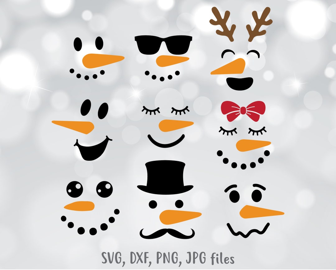 Snowman Face SVG File, Snowman Dxf, Snowmen Cut File, Face Clipart ...