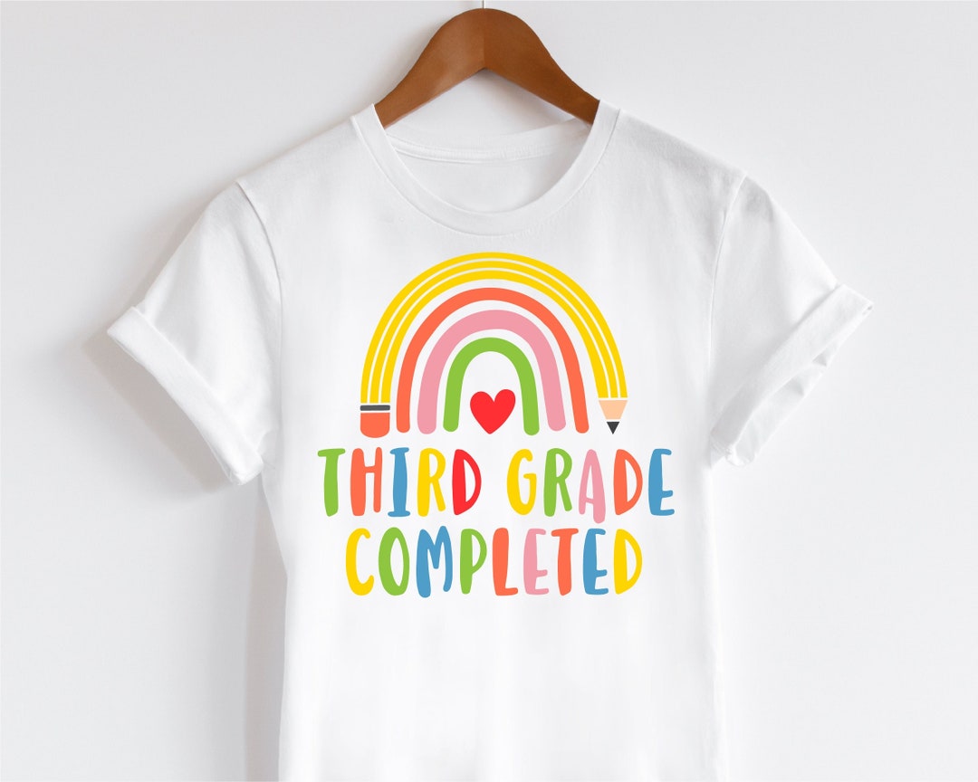 Third Grade Completed Svg, Girl Last Day of 3rd Grade Svg, Rainbow 3rd ...