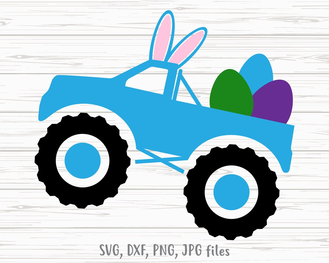 Bunny Truck Svg, Funny Boy Easter Svg, Easter Monster Truck Svg, Boy ...