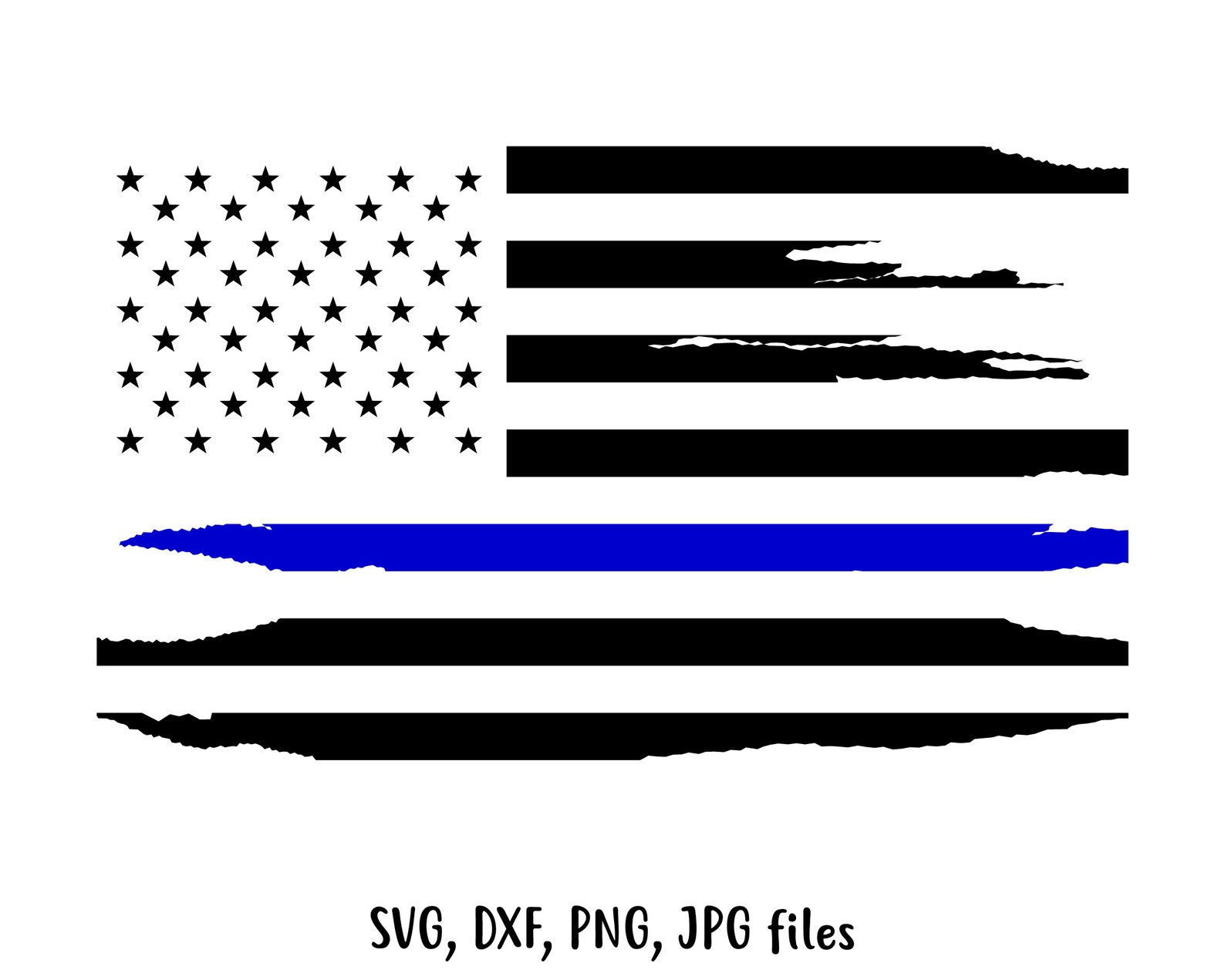 Thin Blue Line American Flag SVG File Grunge Style America - Etsy