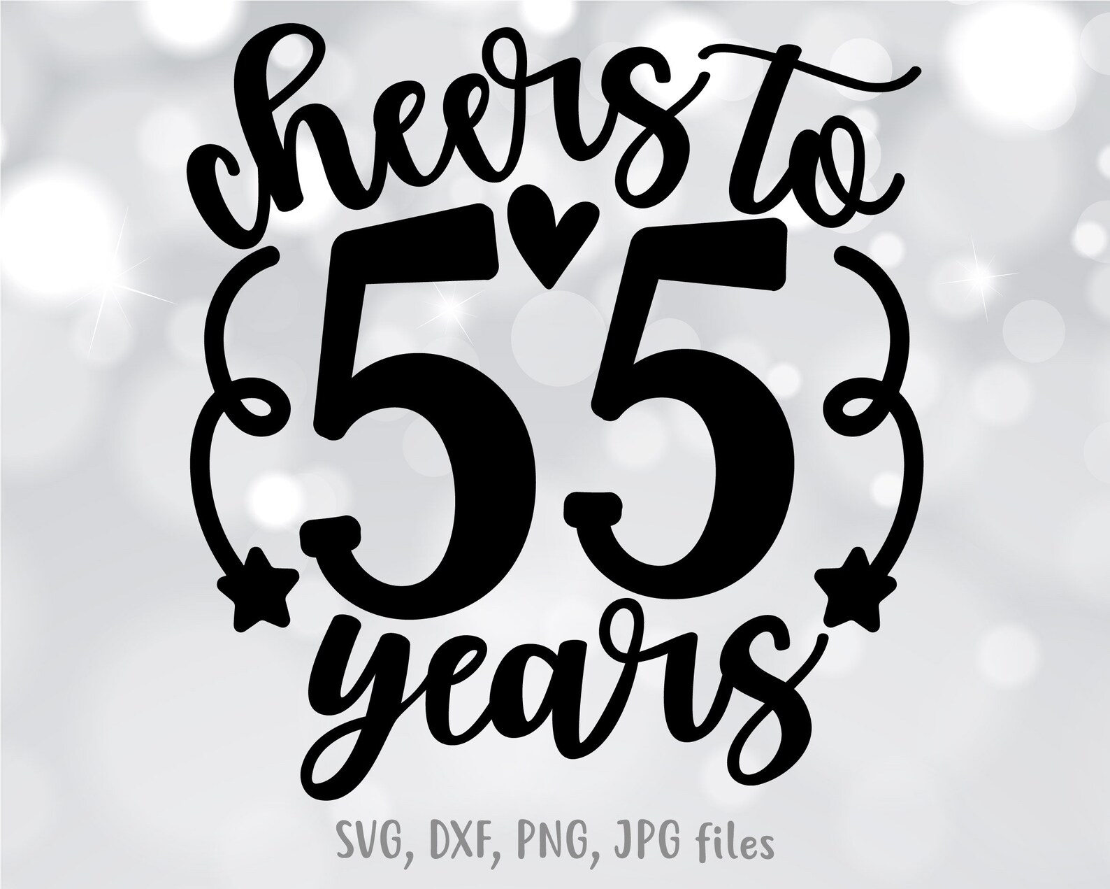 Cheers to 55 Years Svg 55th Birthday Svg Hello 55 Svg 55 | Etsy Canada