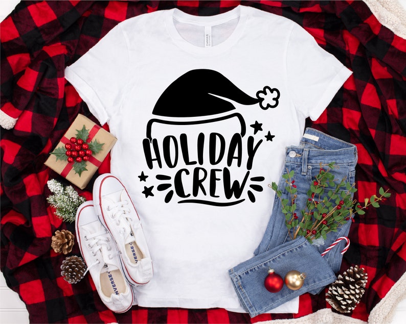 Holiday Crew Svg, Family Holiday Svg, Santa Hat Crew Svg, Christmas ...