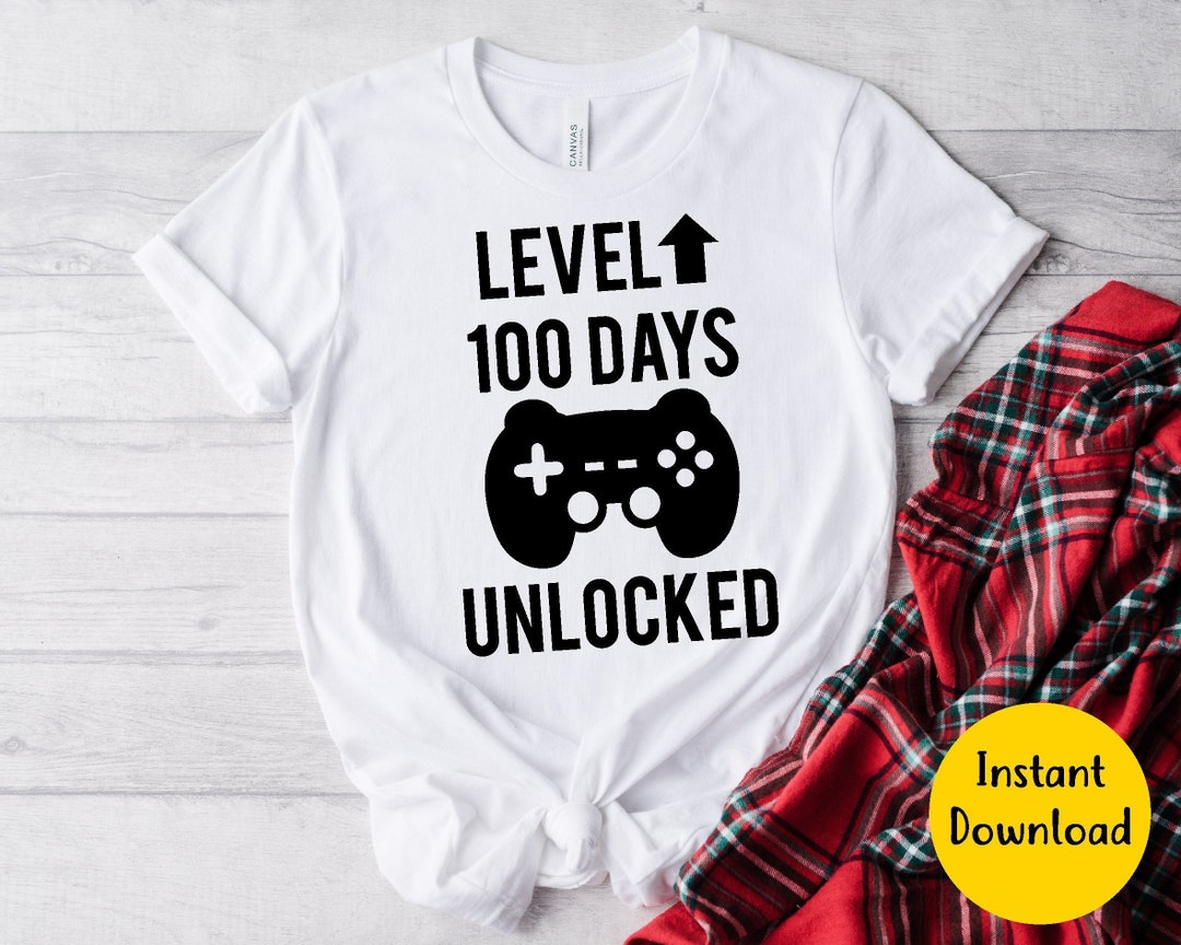 Level 100 Days Unlocked Svg, Gamer 100 Days of School Svg, 100th Day ...