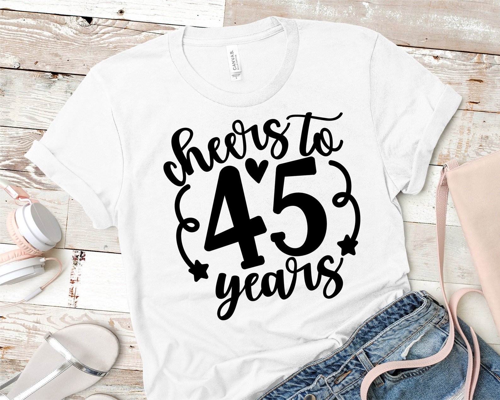 Cheers to 45 Years Svg 45th Birthday Svg Hello 45 Svg 45 - Etsy