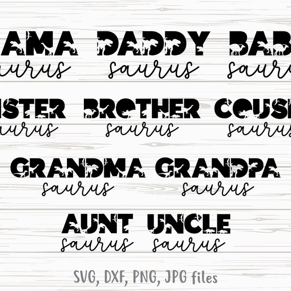 Family Saurus Svg - Etsy