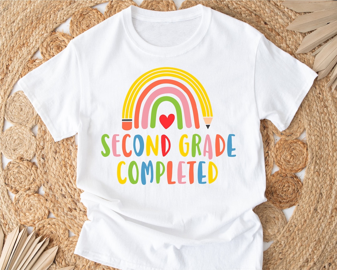 Second Grade Completed Svg, Girl Last Day of 2nd Grade Svg, Rainbow 2nd ...