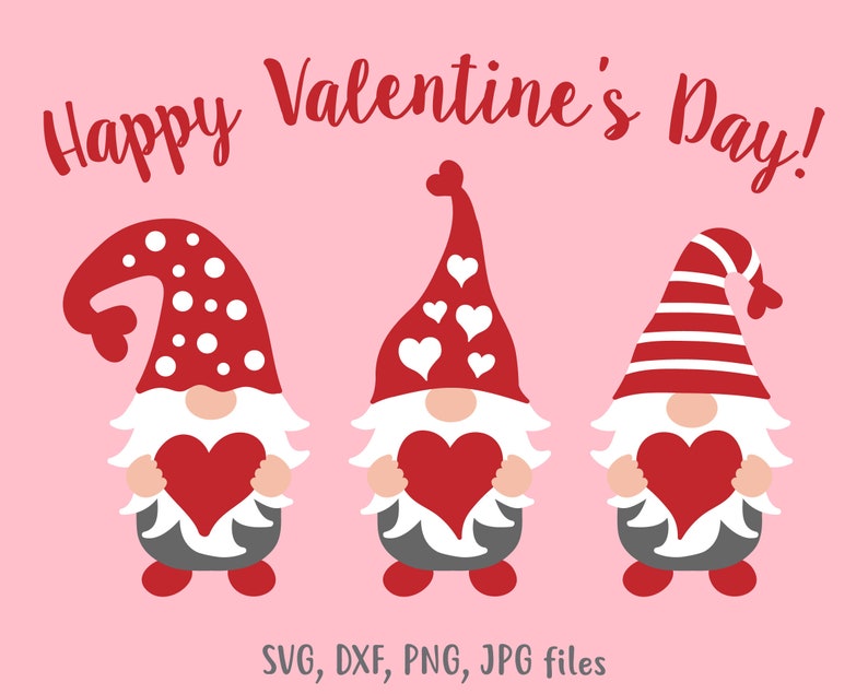 Happy Valentines Day Svg Valentines Day Gnomes Svg Valentine Etsy