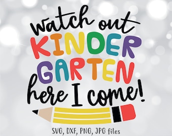 Kindergarten Here I Come - Etsy