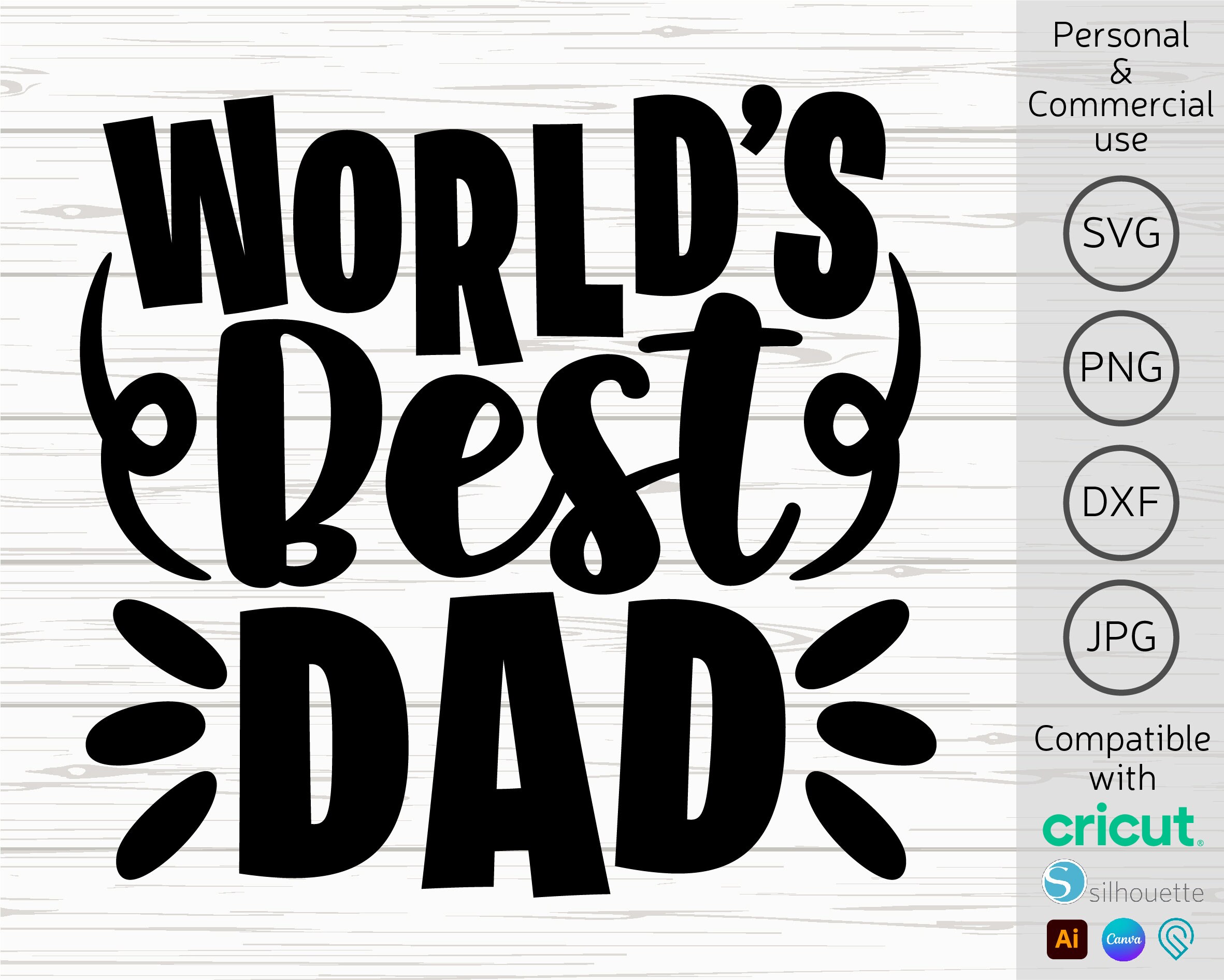 Worlds Best Dad Svg Fathers Day Svg Dad Svg Father Svg - Etsy