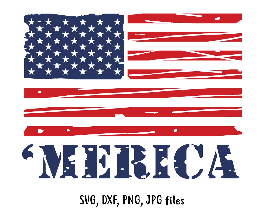 Merica Svg, USA Grunge Flag SVG, 4th of July Svg, America Cut File, USA ...